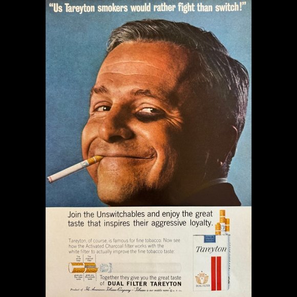Tareyton | Art | 964 Tareyton Print Ad Ephemera Tareyton Smokers Would ...